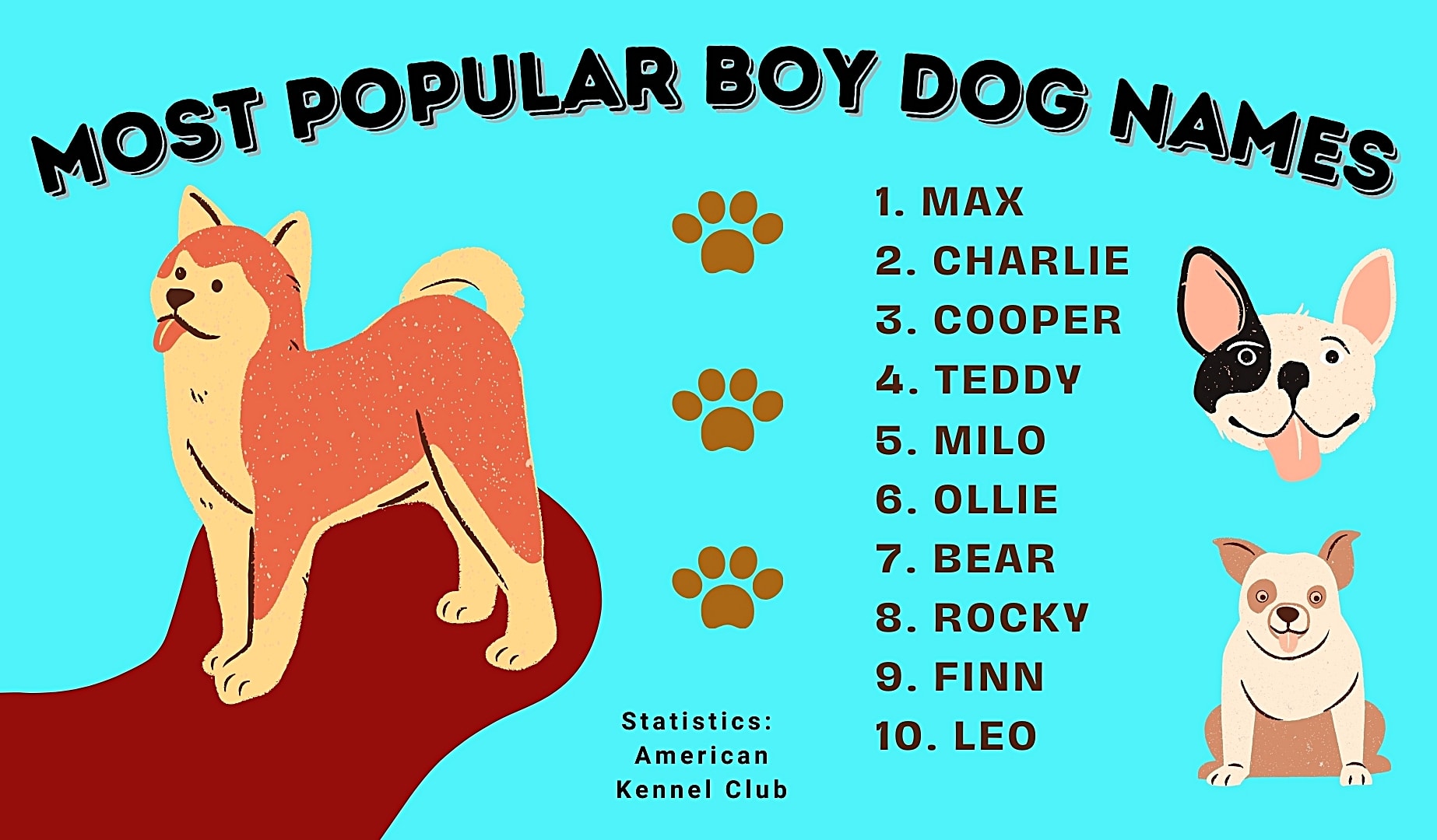 Most Popular Dog Names by State for 2024